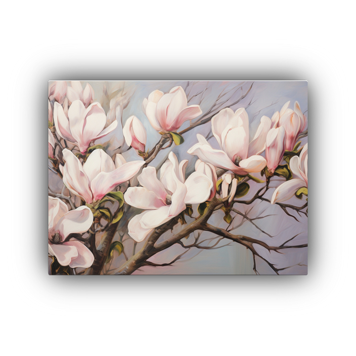 Cuadro Abstracto De Magnolias En Estilo óleo De Alta Calidad - DecoCuadros