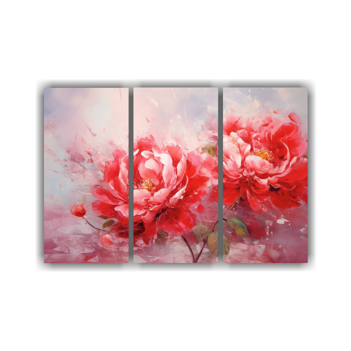 Cuadro Abstracto De Peonías Rojas En Acuarela - Compra Online - Decocuadros