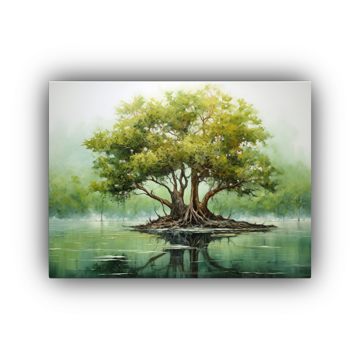 Cuadro Abstracto De árbol De Mangle En Estilo Estilo óleo - DecoCuadros