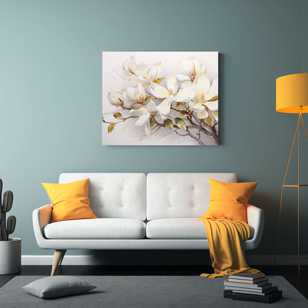 Cuadro Abstracto Magnolias Oro Y Rosa - DecoCuadros