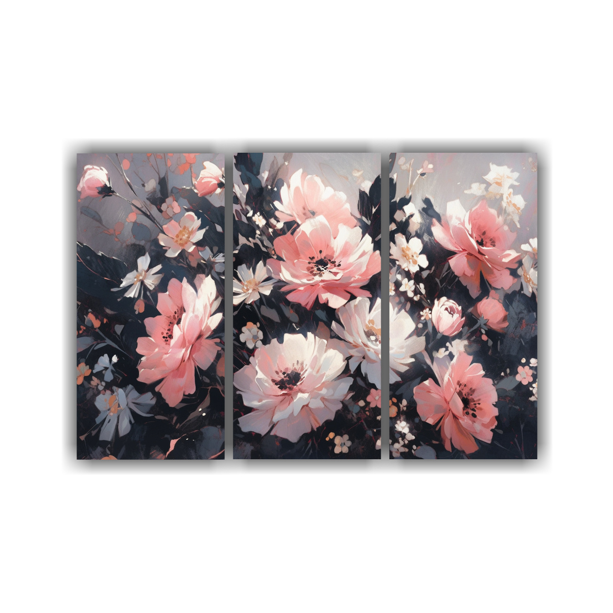 Cuadro De Flores Negro Y Rosa Para Cocina - DecoCuadros