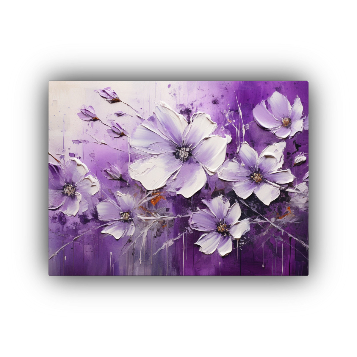 Cuadro De Flor Morada Grande Cuadro Abstracto Perspectiva Flores
