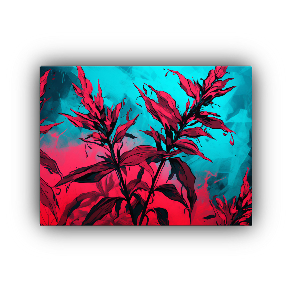 Cuadro De Pared Fireweed En Rojo Y Turquesa - ¡Aprovecha La Calidad Y ...