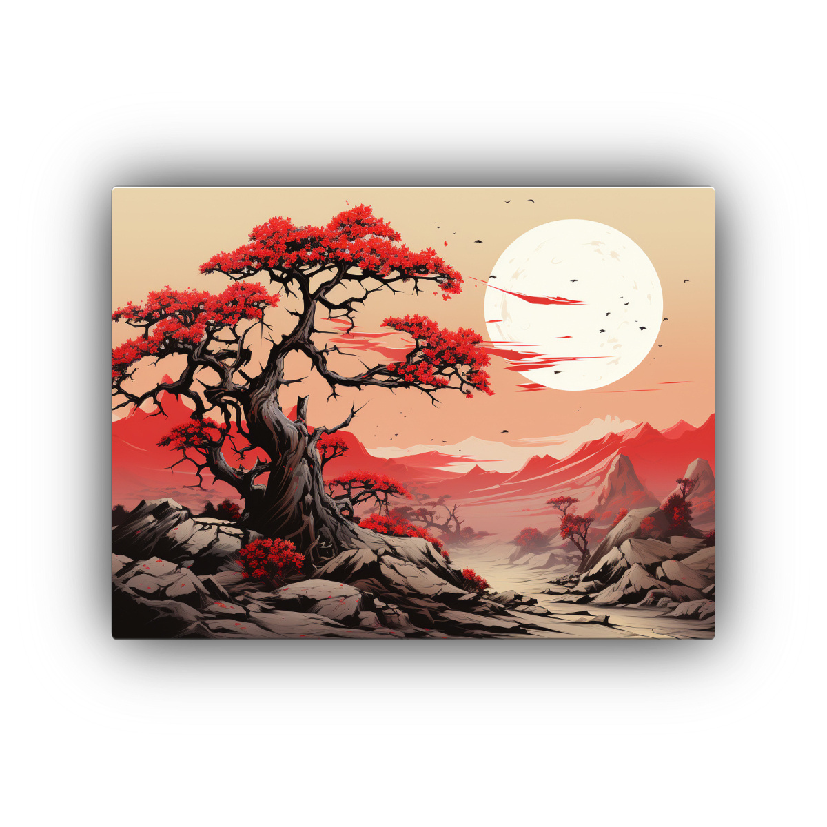 Cuadro Decorativo: Joshua Tree En Rojo - Neo-noir Y Neo Pop - Decocuadros