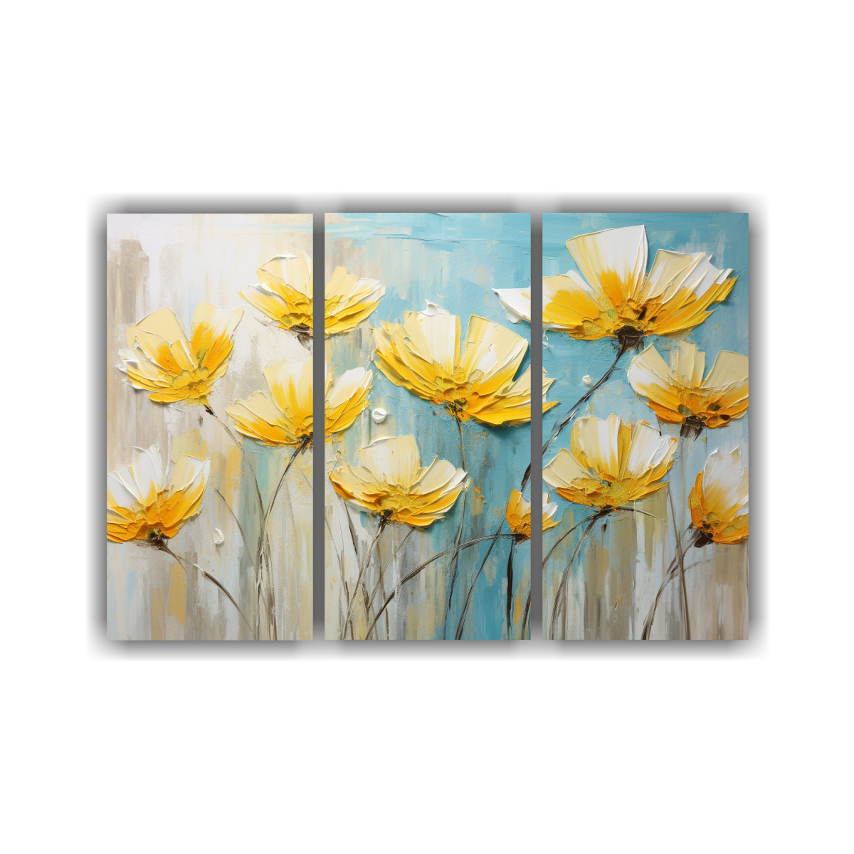 Cuadro Decorativo Flores Amarillas Estilo Estético - Decocuadros