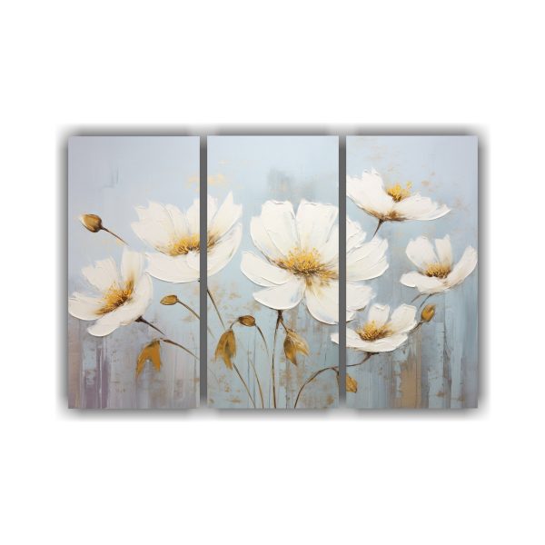 Cuadro De Flores Blancas Estilo Decorativo Luminoso - Decocuadros
