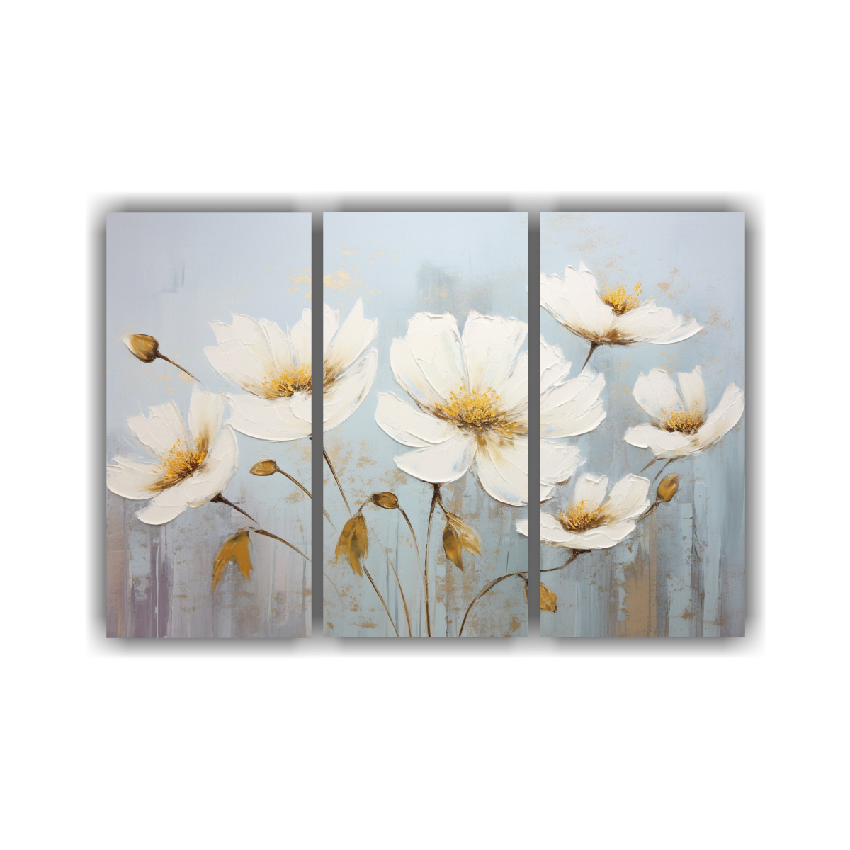 Cuadro De Flores Blancas Estilo Decorativo Luminoso - Decocuadros