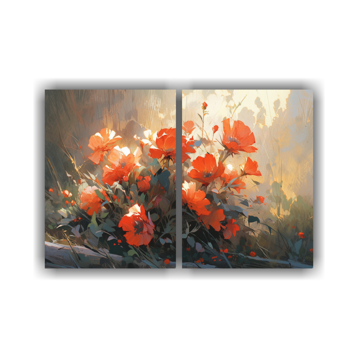 Cuadro De Flores Rojas Y Naranjas En Venta - DecoCuadros