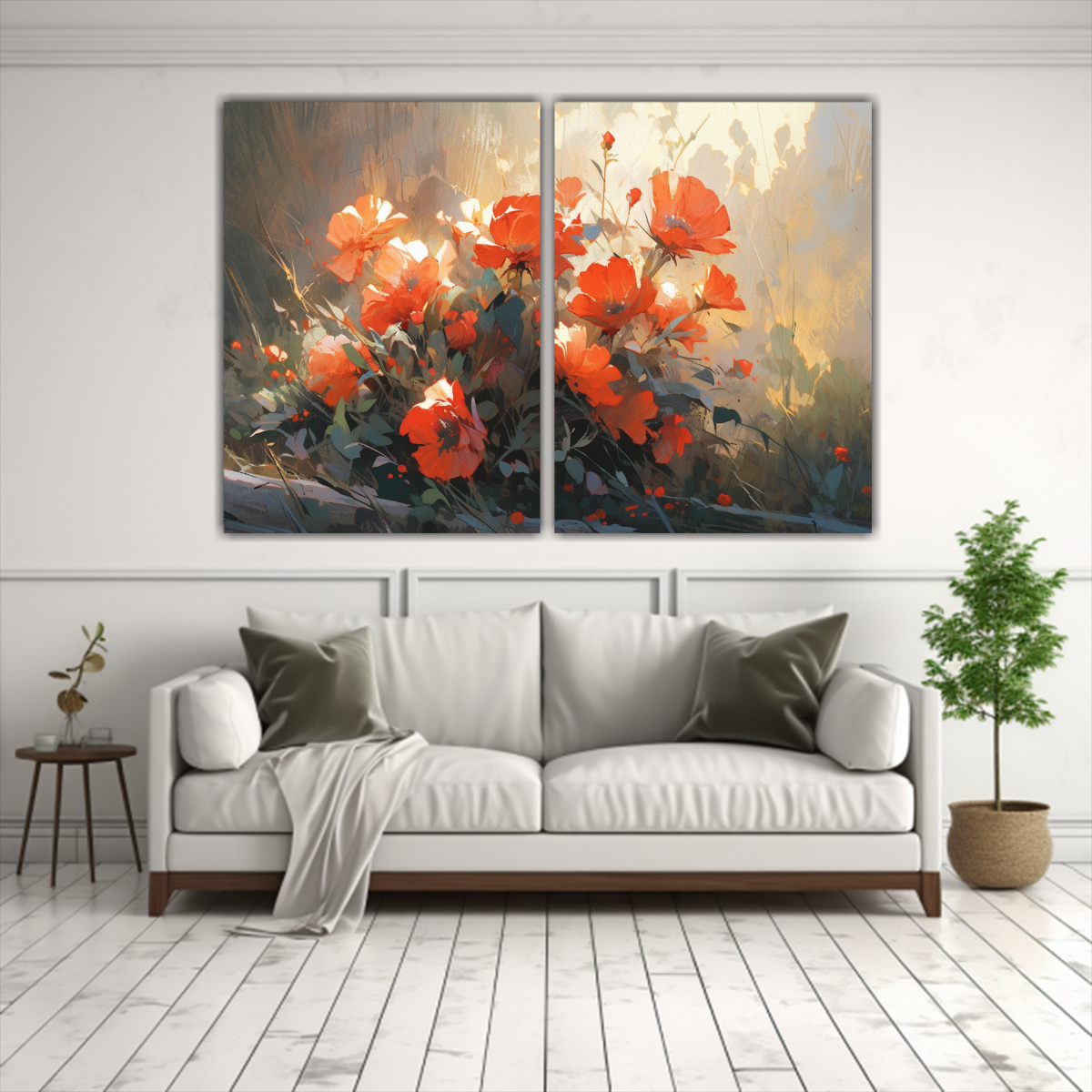 Cuadro De Flores Rojas Y Naranjas En Venta - DecoCuadros