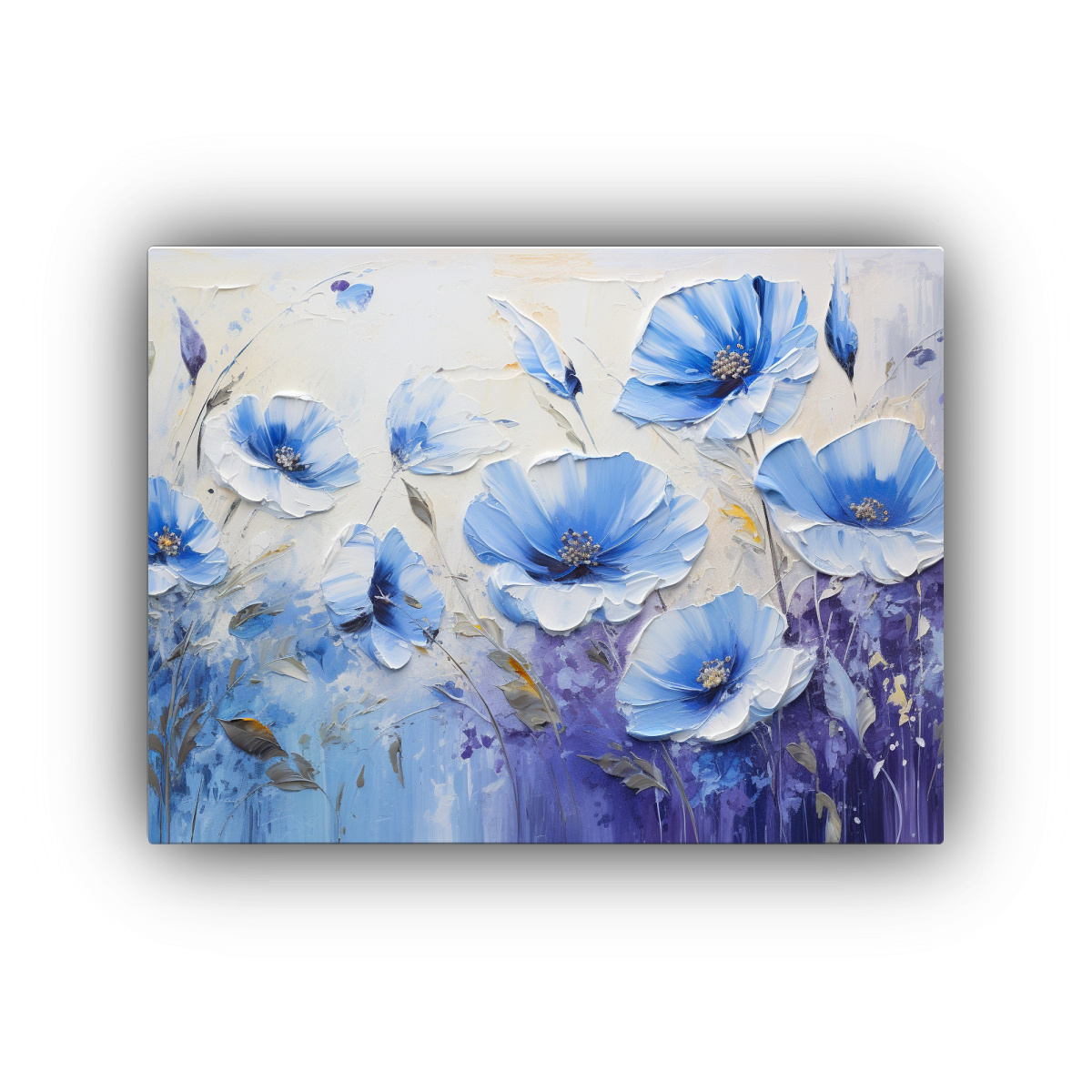 Cuadro Flores Azules Vanguardia Minimalista - DecoCuadros