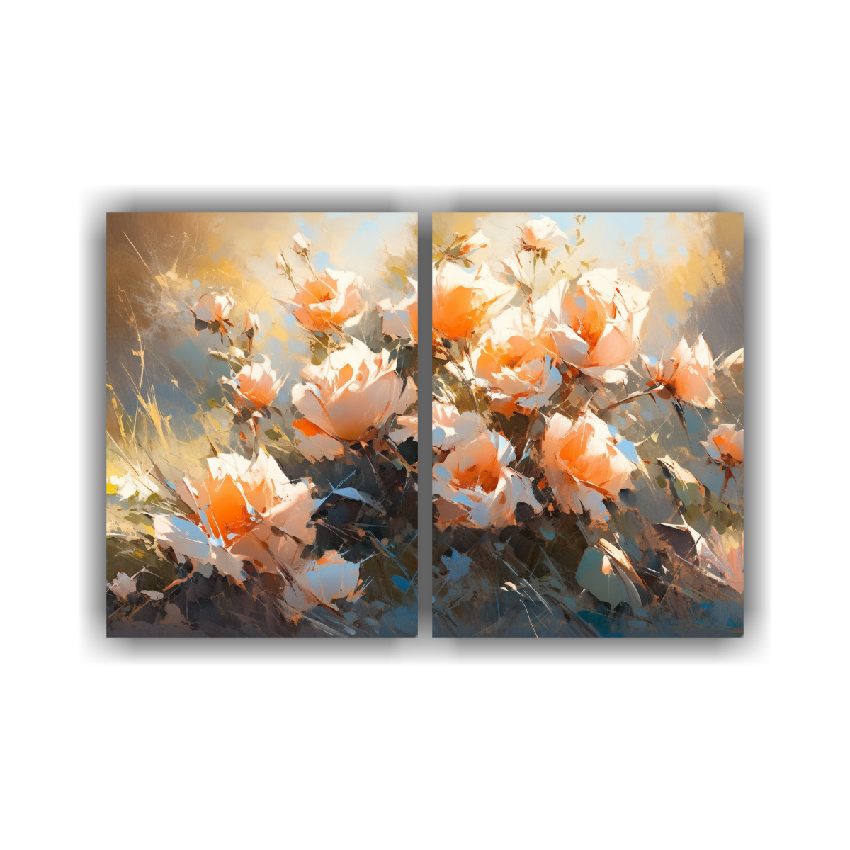 Cuadro De Flores Naranja En Lienzo - DecoCuadros