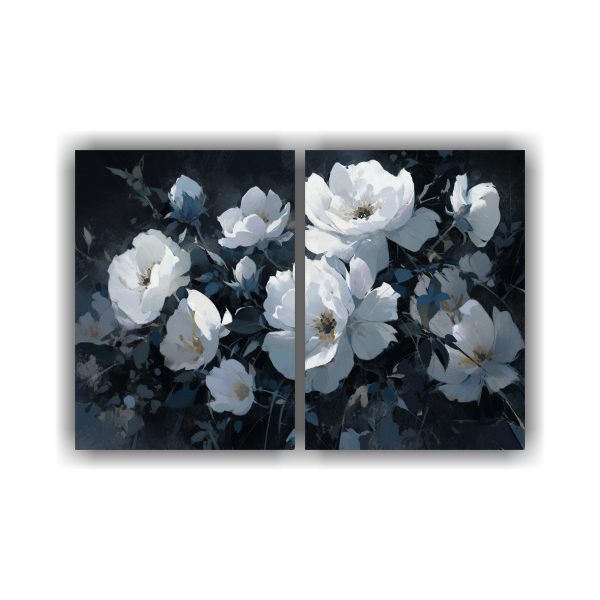 Cuadro Moderno De Flores En Blanco Y Negro - DecoCuadros