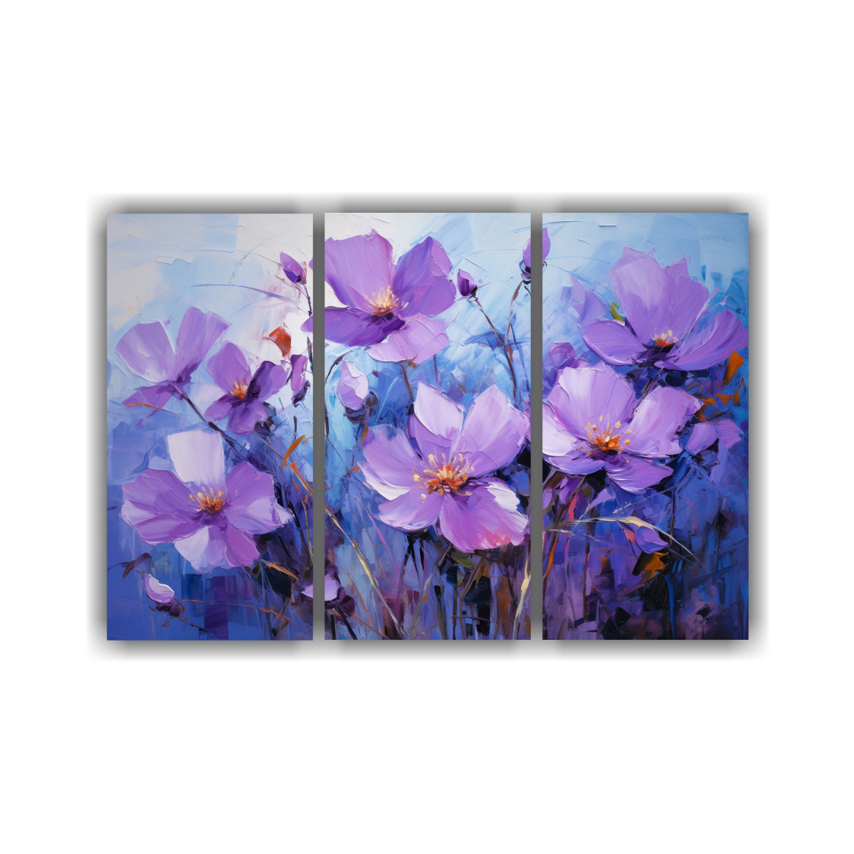 Cuadro Flores Moradas En Lienzo - DecoCuadros