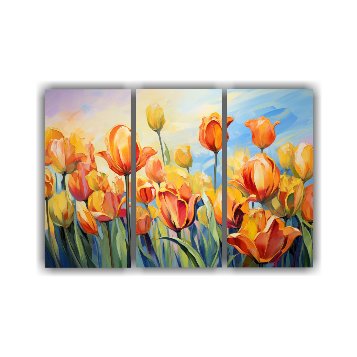 Cuadro De Tulipanes Abstractos En Aceite De Alta Calidad - DecoCuadros