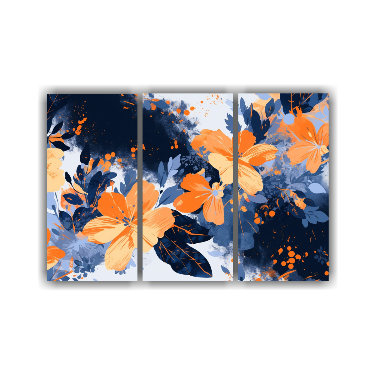 Cuadros Decorativos De Personalidad En Azul Y Naranja - ¡Compra Ahora! - Decocuadros