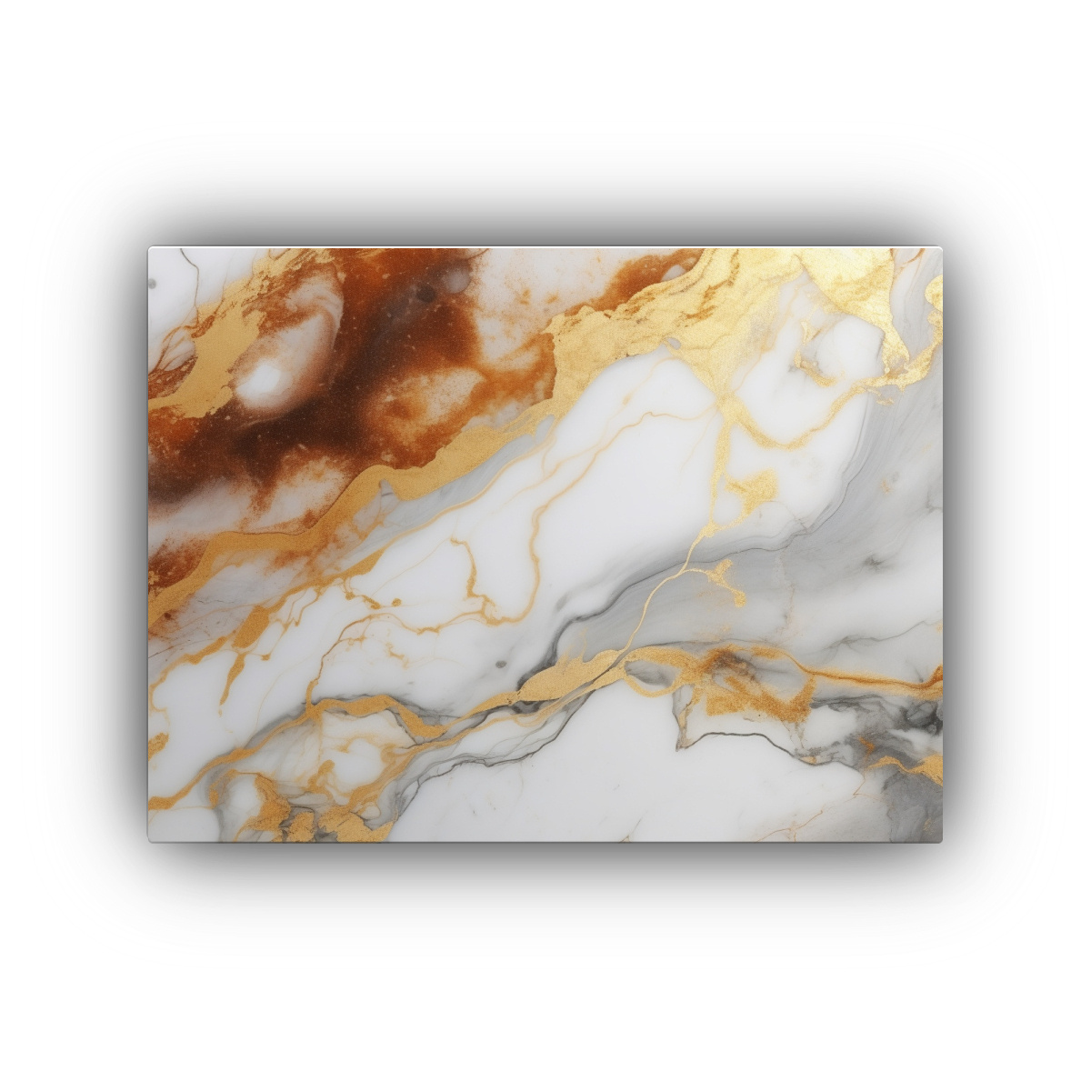 Cuadros De Decoración En Mármol Blanco Y Dorado - DecoCuadros