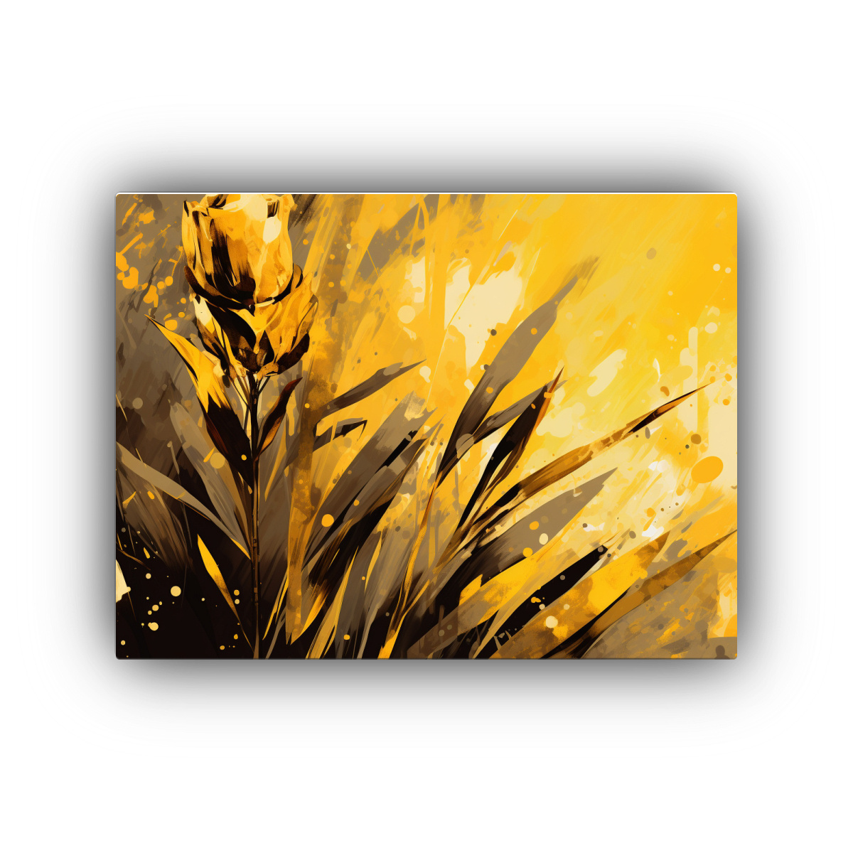 Cuadro Decorativo Caña De Azúcar En Tonos Amarillo Y Dorado - DecoCuadros