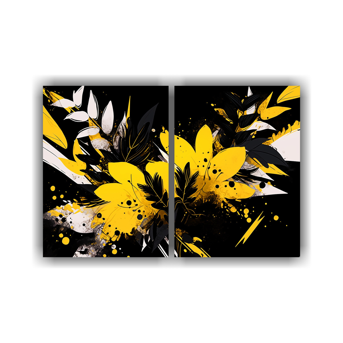 Cuadro Decorativo: Amarillo Y Negro, Estilo Neonoir - Decocuadros