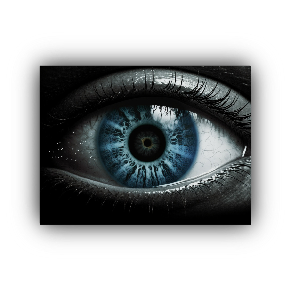 Cuadro Decorativo Fine Art Inspirador Motivo Ojo Humano Escaneado Por Máquina - Decocuadros