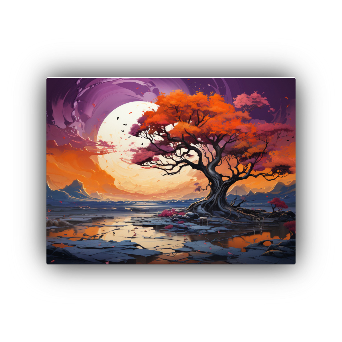 Cuadro Decorativo Concepto De Arte De Un Árbol De Cedro En Amarillo Y ...