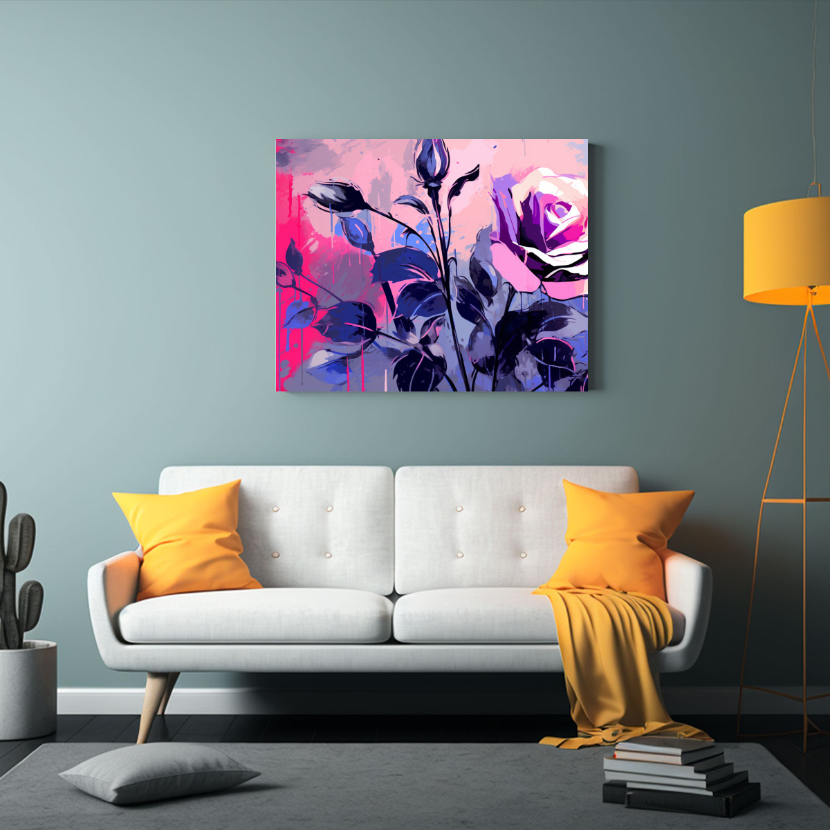 Cuadro Decorativo Neonoir Con Personalidad Y Colores Morado Y Rosa ...