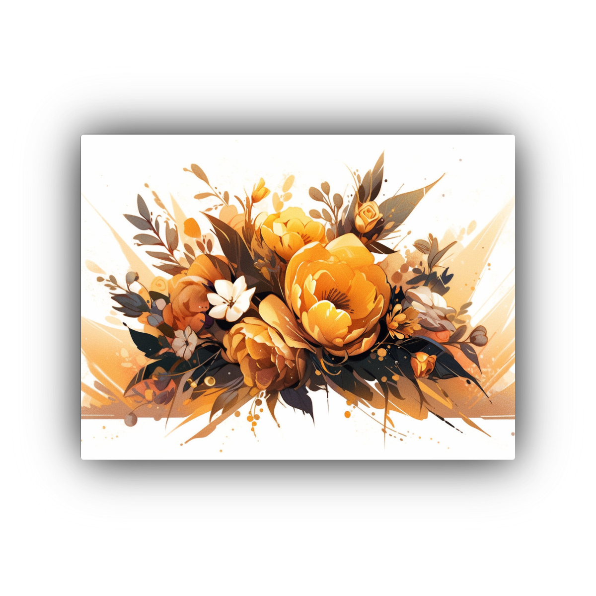 Cuadro Decorativo Moderno Enigmático En Amarillo Y Oro - DecoCuadros