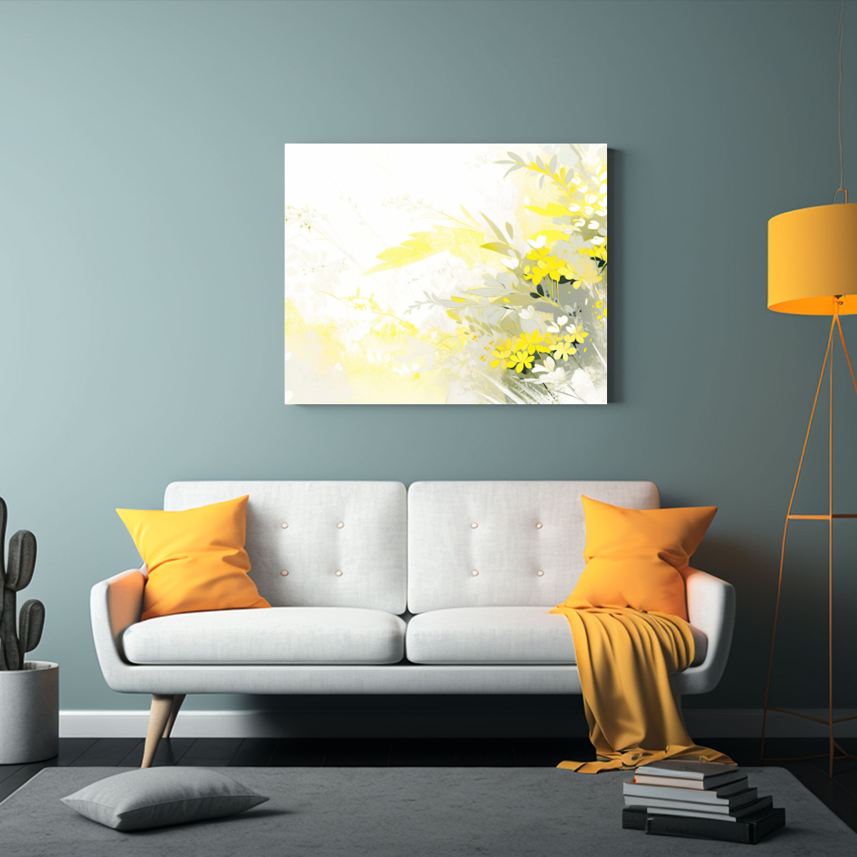 Cuadro Decorativo Neonoir Amarillo Y Blanco En DecoCuadros