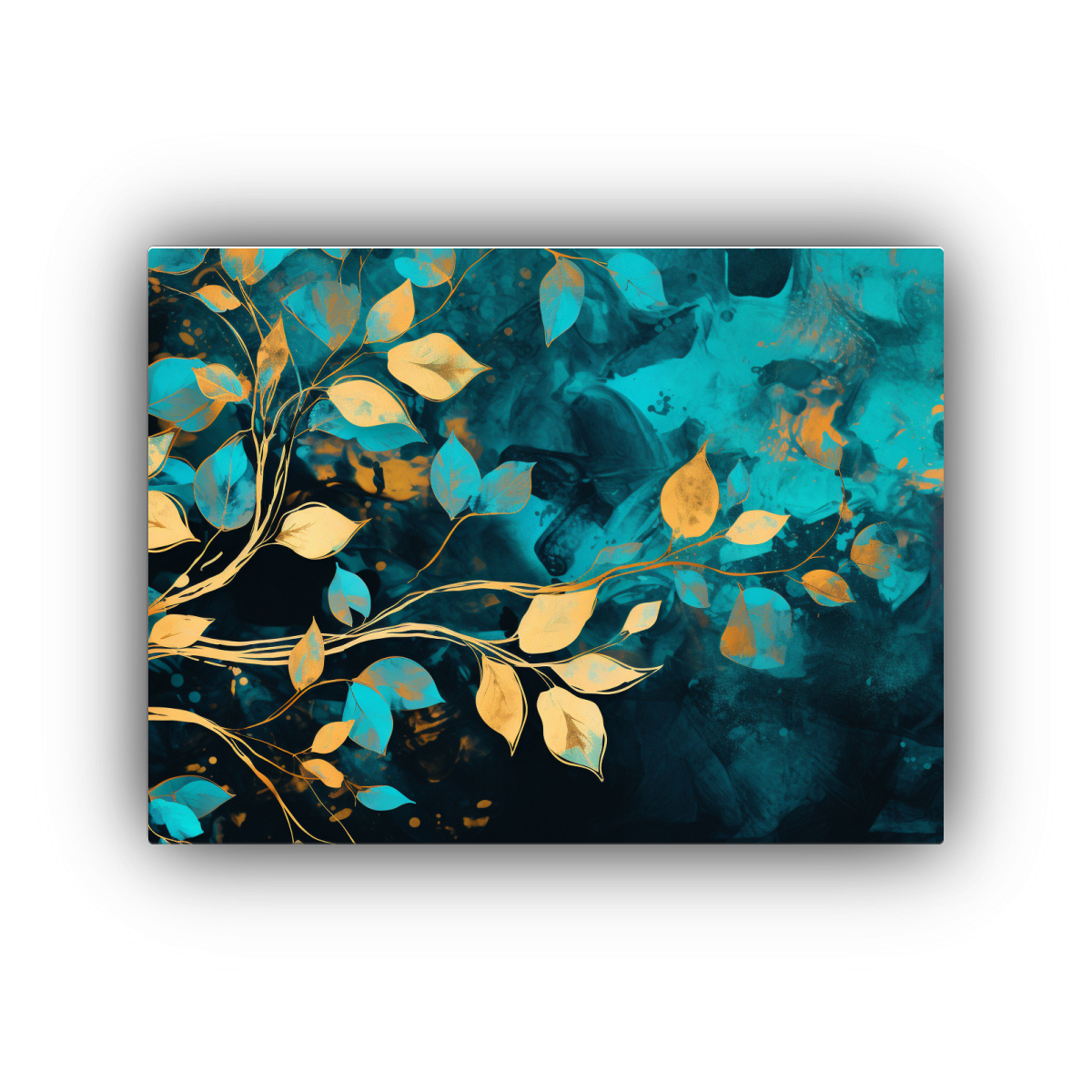 Cuadros Decorativos Turquesa Y Oro - DecoCuadros