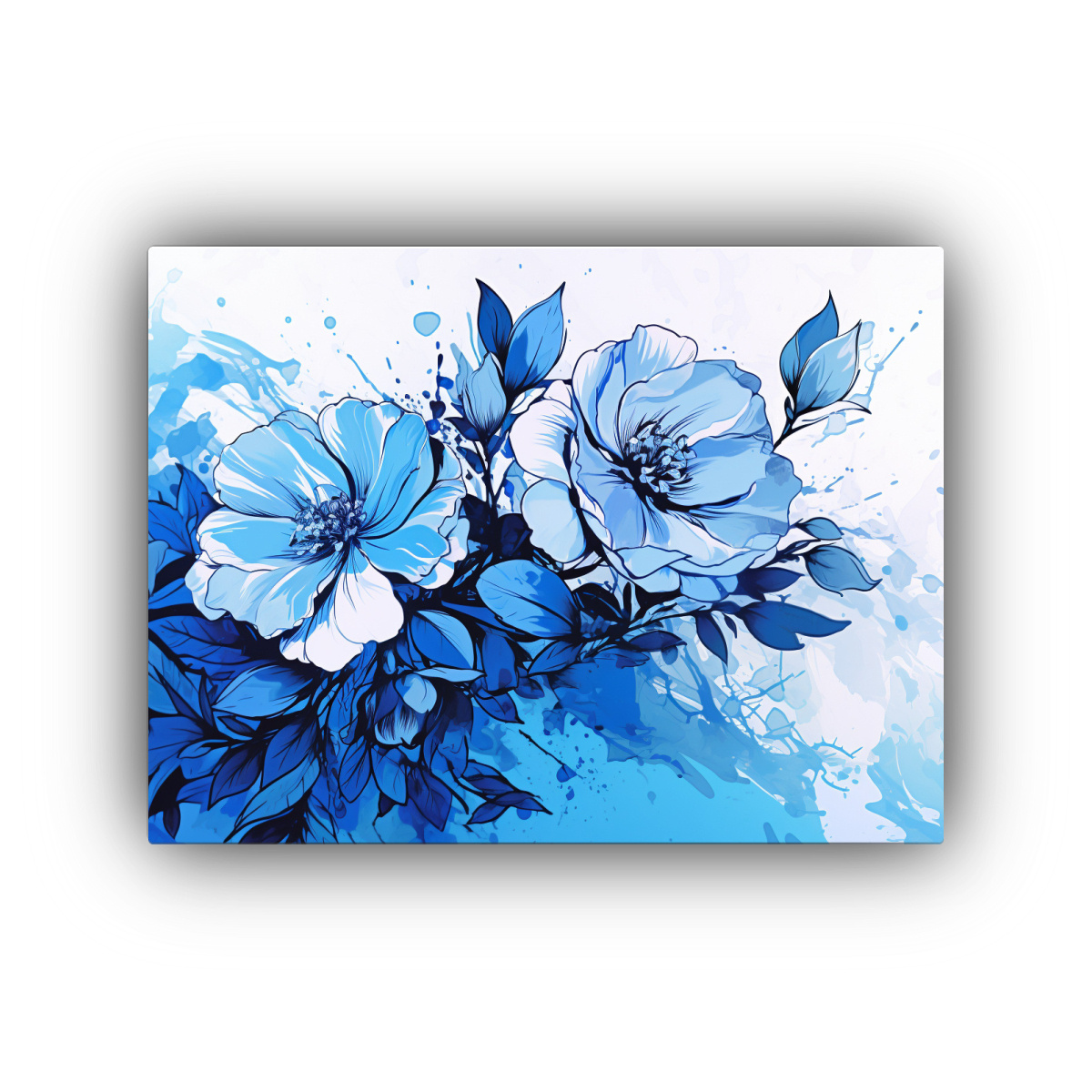 Cuadro Decorativo Neonoir Con Contraste De Colores Azules - Decocuadros