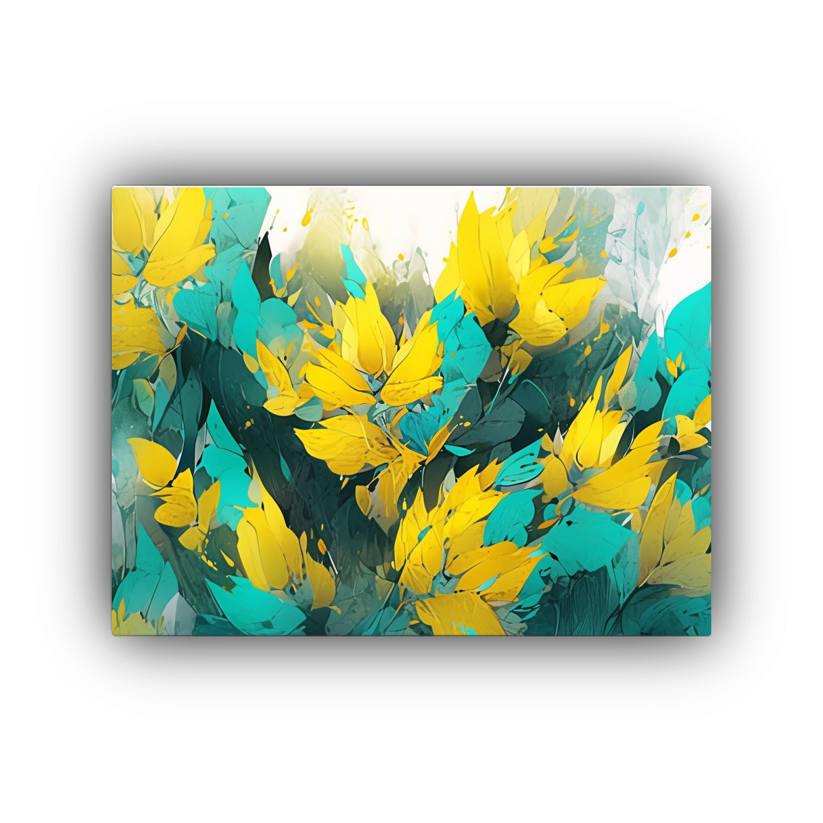 Cuadro Decorativo Estilo Neonoir Amarillo Y Turquesa - Decocuadros