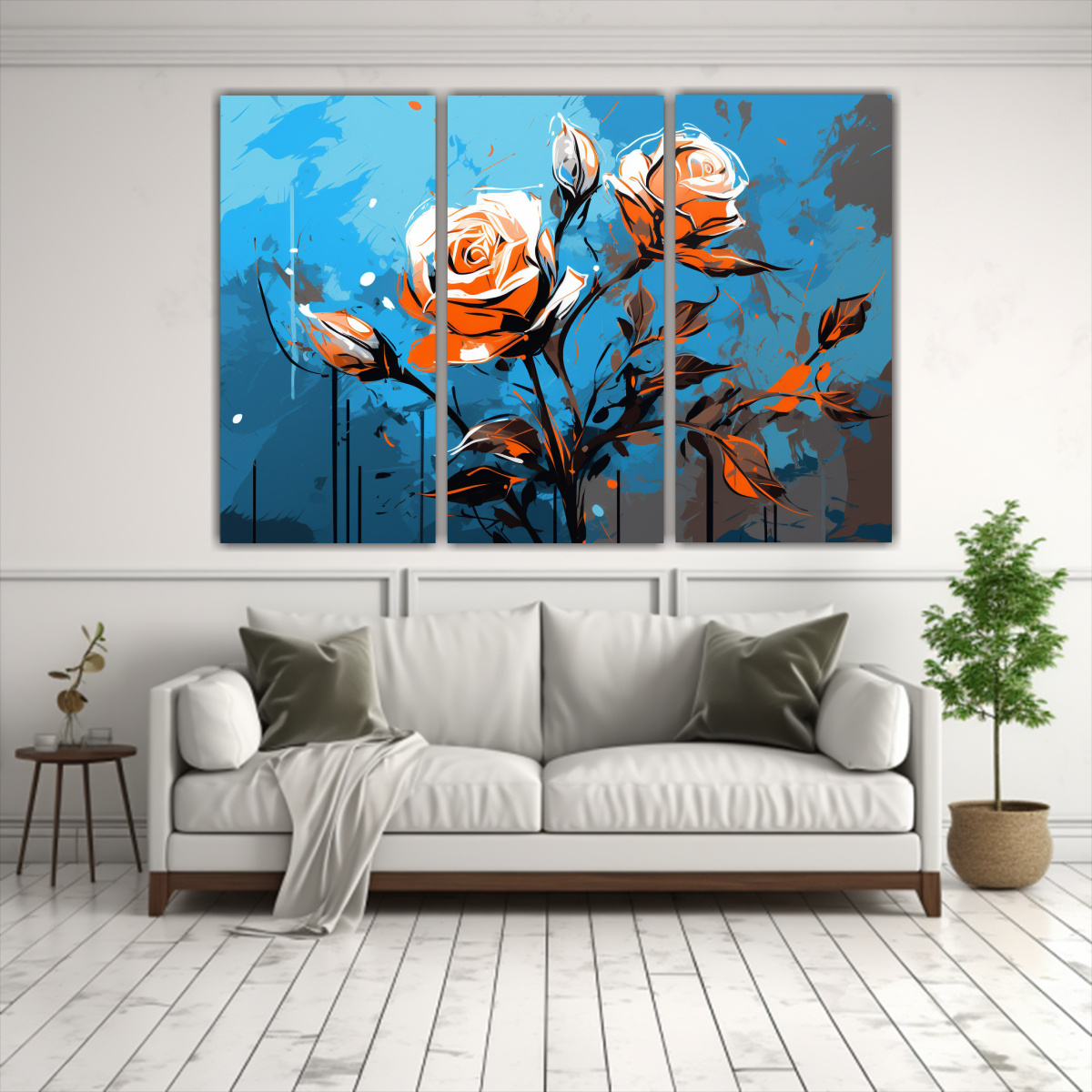 Cuadros Decorativos Neonoir En Tela Naranja Y Azul - DecoCuadros