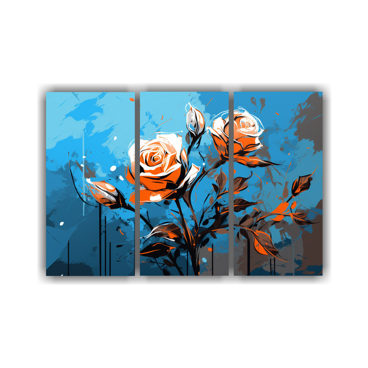 Cuadros Decorativos Neonoir En Tela Naranja Y Azul - DecoCuadros