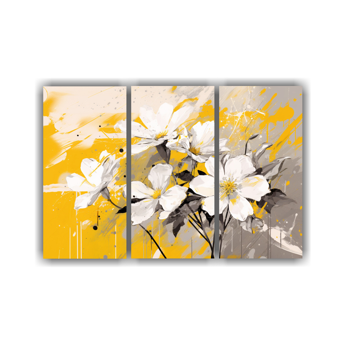 Cuadro Decorativo Vintage En Amarillo Y Blanco - Estilo Neonoir - Decocuadros