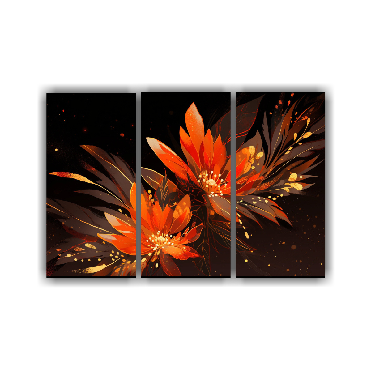 Cuadro Neonoir Ambiental En Colores Naranja Y Oro - DecoCuadros