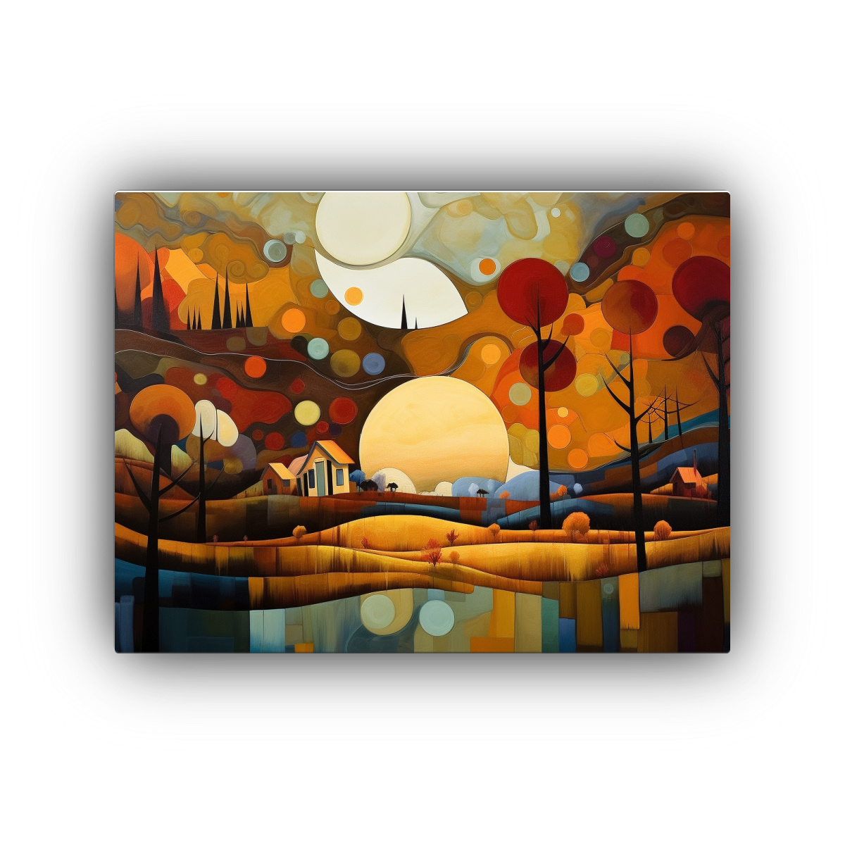 ¡Decora Tu Hogar Con Este Hermoso Cuadro Abstracto De Paisaje En Lienzo! - Decocuadros