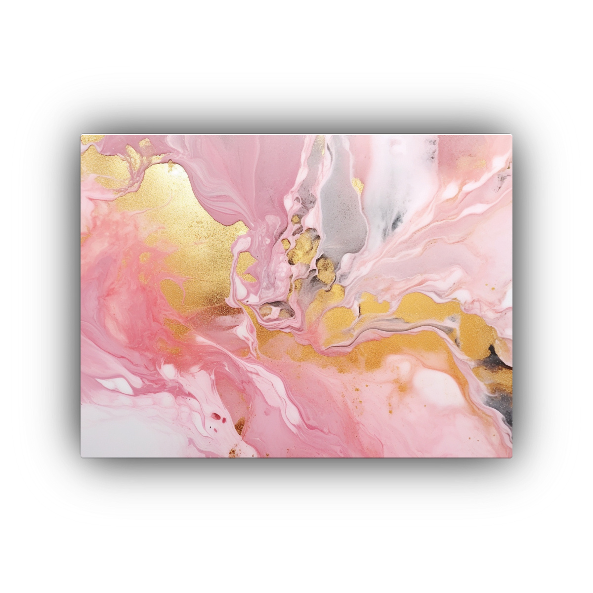 Cuadro Abstracto Mármol Rosa Y Dorado - Diseños Exclusivos En DecoCuadros