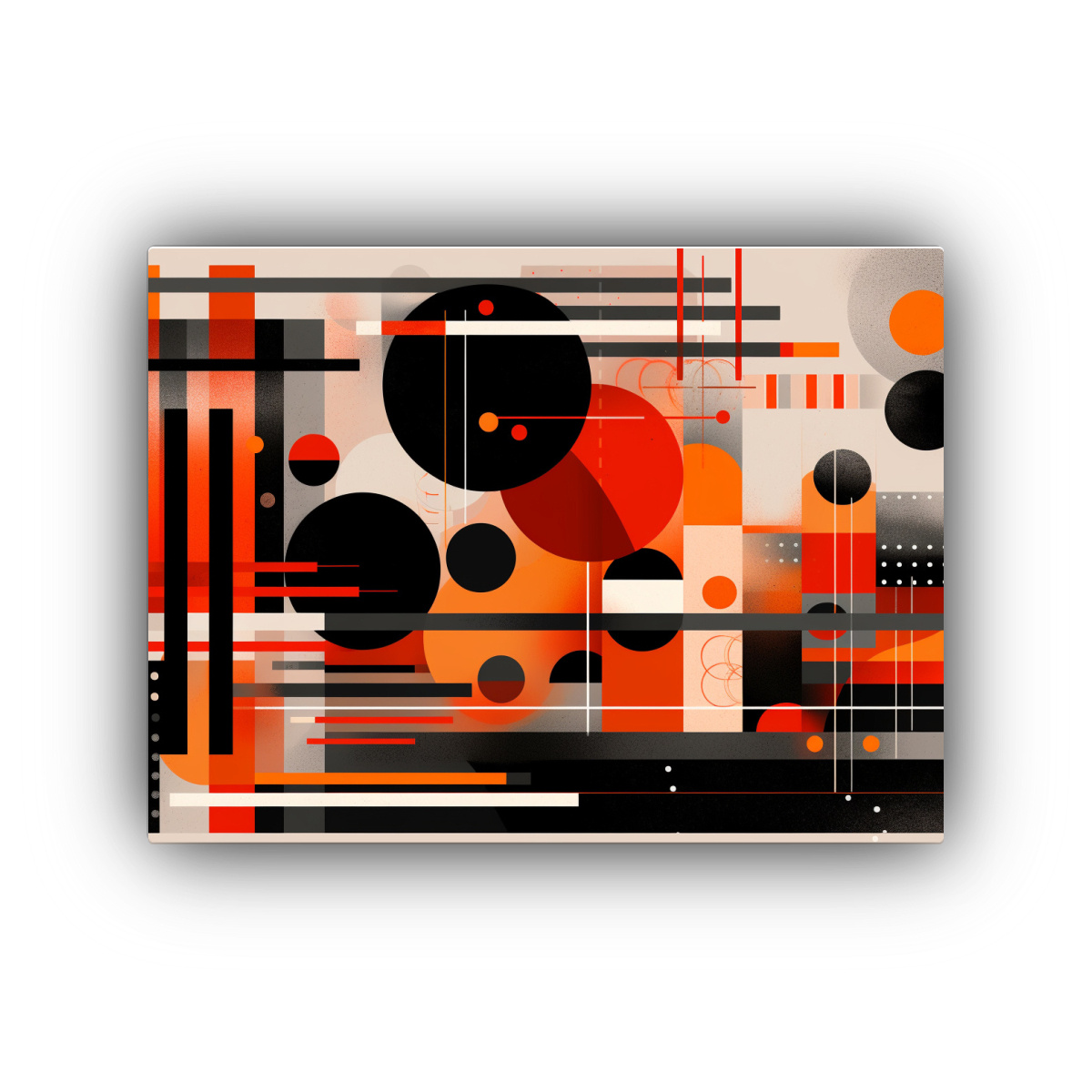 Cuadro Abstracto Surrealista En Naranja Y Negro - Compra Online En DecoCuadros