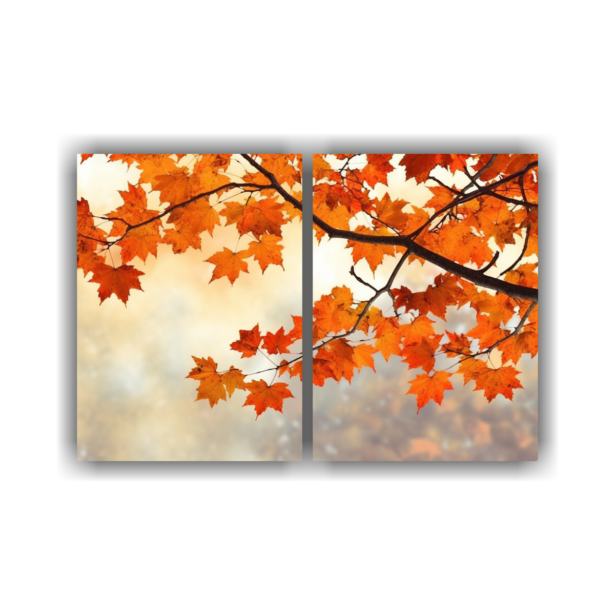 Cuadro De árbol Con Hojas Otoñales Sobre Lienzo Para Decoración De Otoño - DecoCuadros