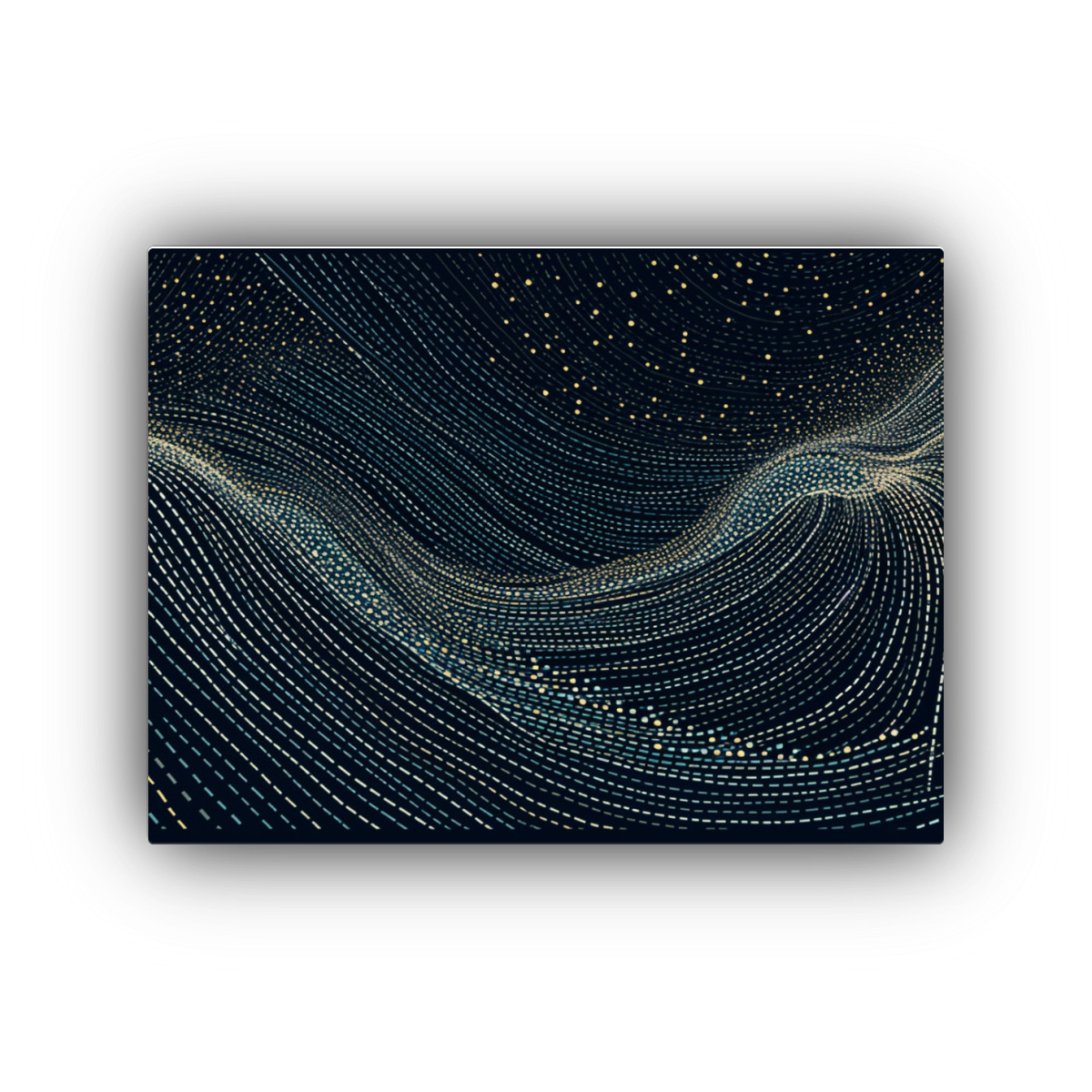 Cuadro Decorativo Ondas Circulares Pixeladas Azul Oscuro - Decocuadros