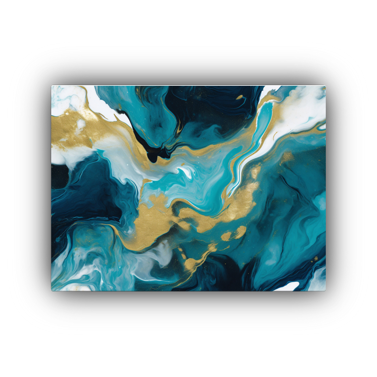 Cuadro Dibujo Belleza Abstracto Azul Y Dorado | DecoCuadros Santiago