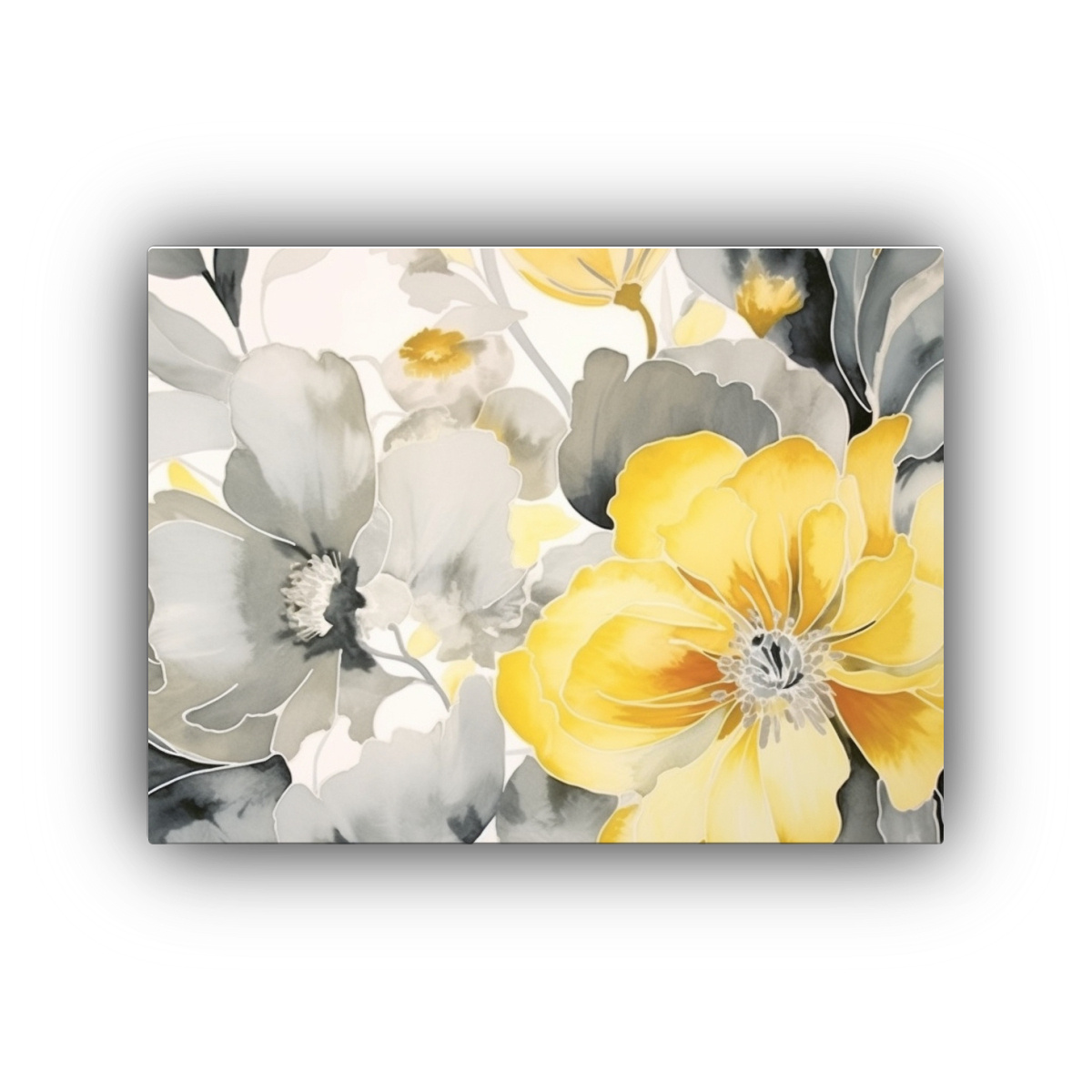 Cuadro Floral Amarillo En Relieve - DecoCuadros
