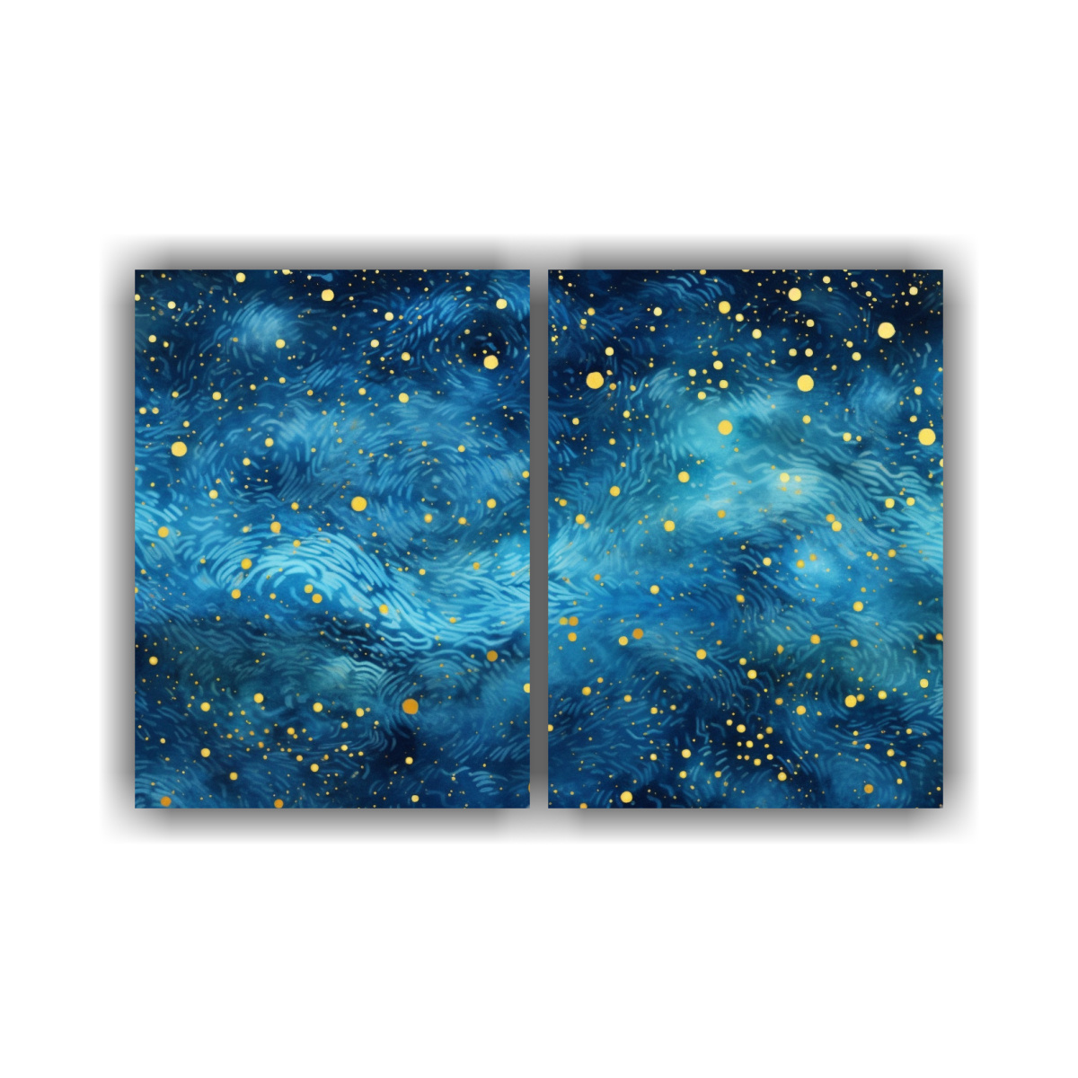 Cuadro Tela Estelar Azul - Set 2 Lienzos Tonos Obra Maestra - Decocuadros