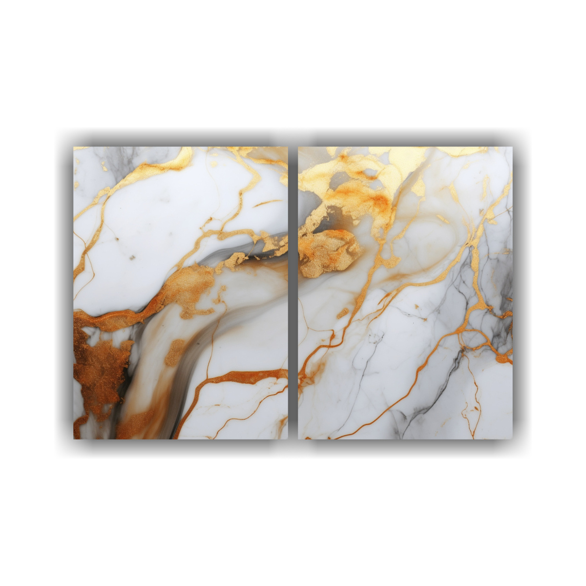 Cuadros Decorativos Sala Mármol Blanco Dorado - DecoCuadros