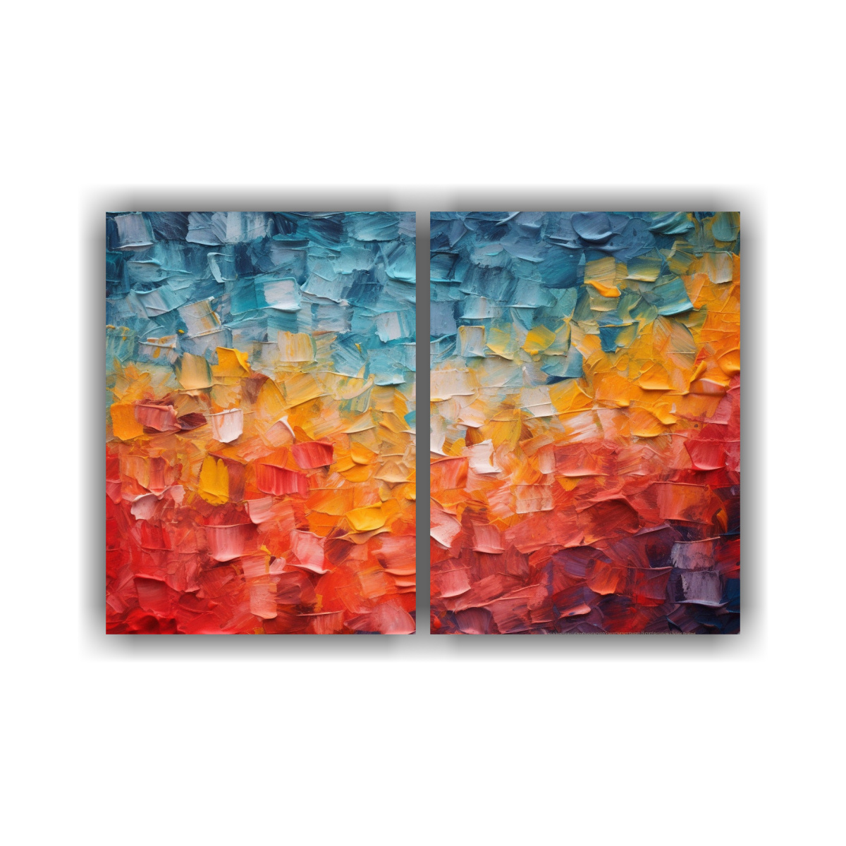 Cuadros En Bastidor Decorativos Con Texturas Y Figuras Coloridas - Set 2 Telas En Bastidor ...