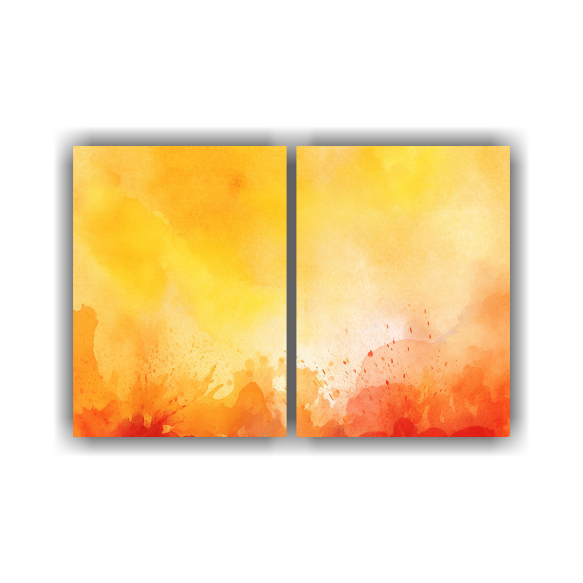 Cuadros Lienzo Estilo Galería Minimalista Naranja Acuarela - DecoCuadros
