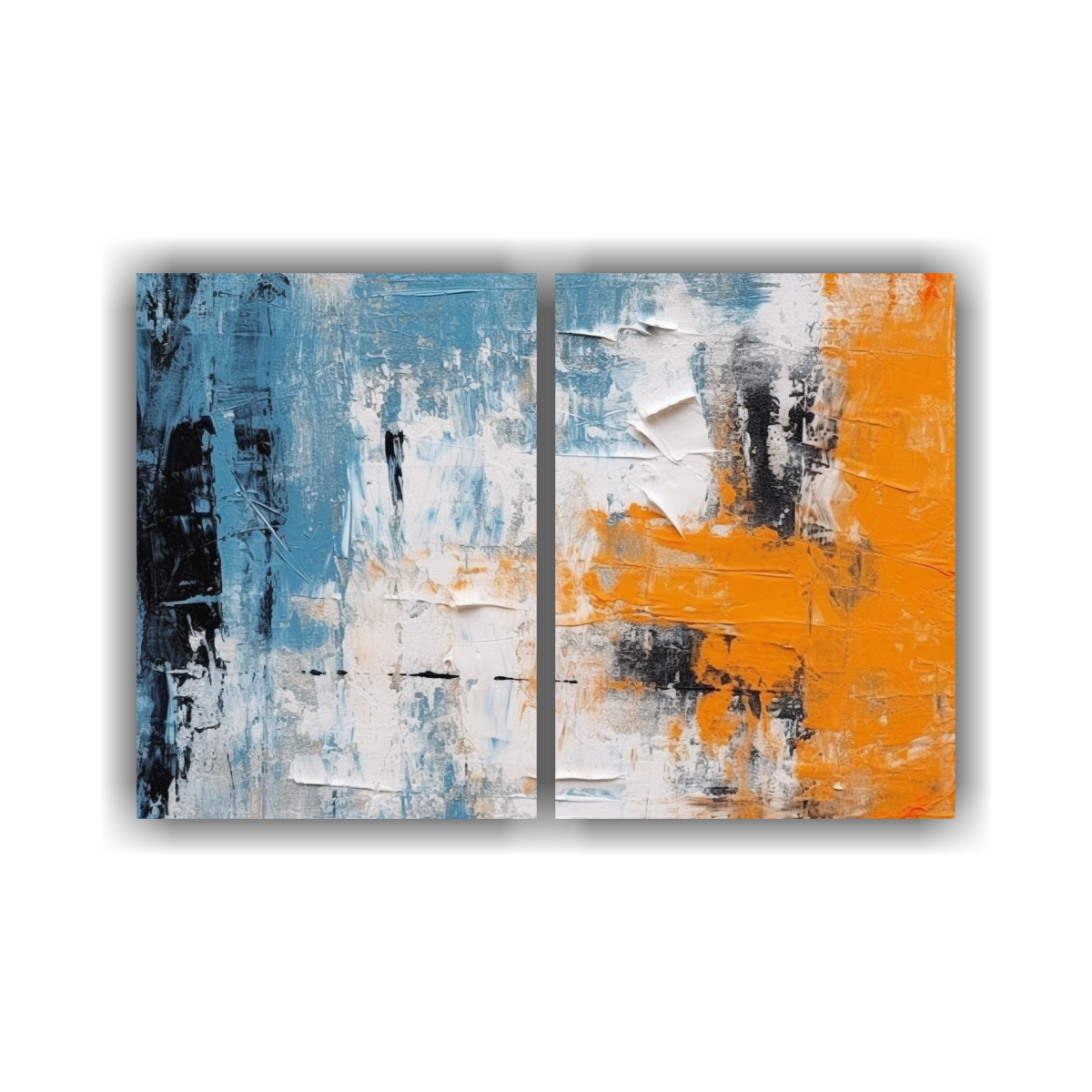 Cuadros Abstractos Naranja Azul | DecoCuadros