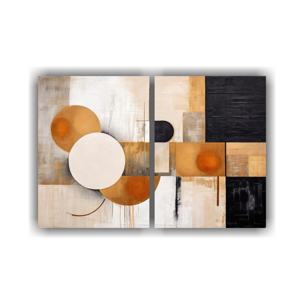 Cuadros Decorativos Abstractos - Set 2 Composiciones Tonos Vitalidad - Decocuadros