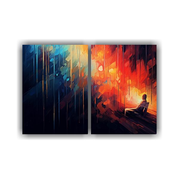 Cuadro Abstracto En Bastidor: Depresión Y Soledad En Estilo Vintage ...