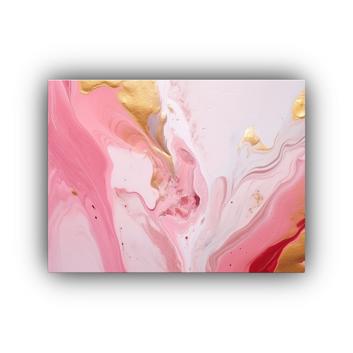 Cuadro Decorativo Mármol Rosa Vintage Y Dorado Con Estilo Gráfico - Decocuadros