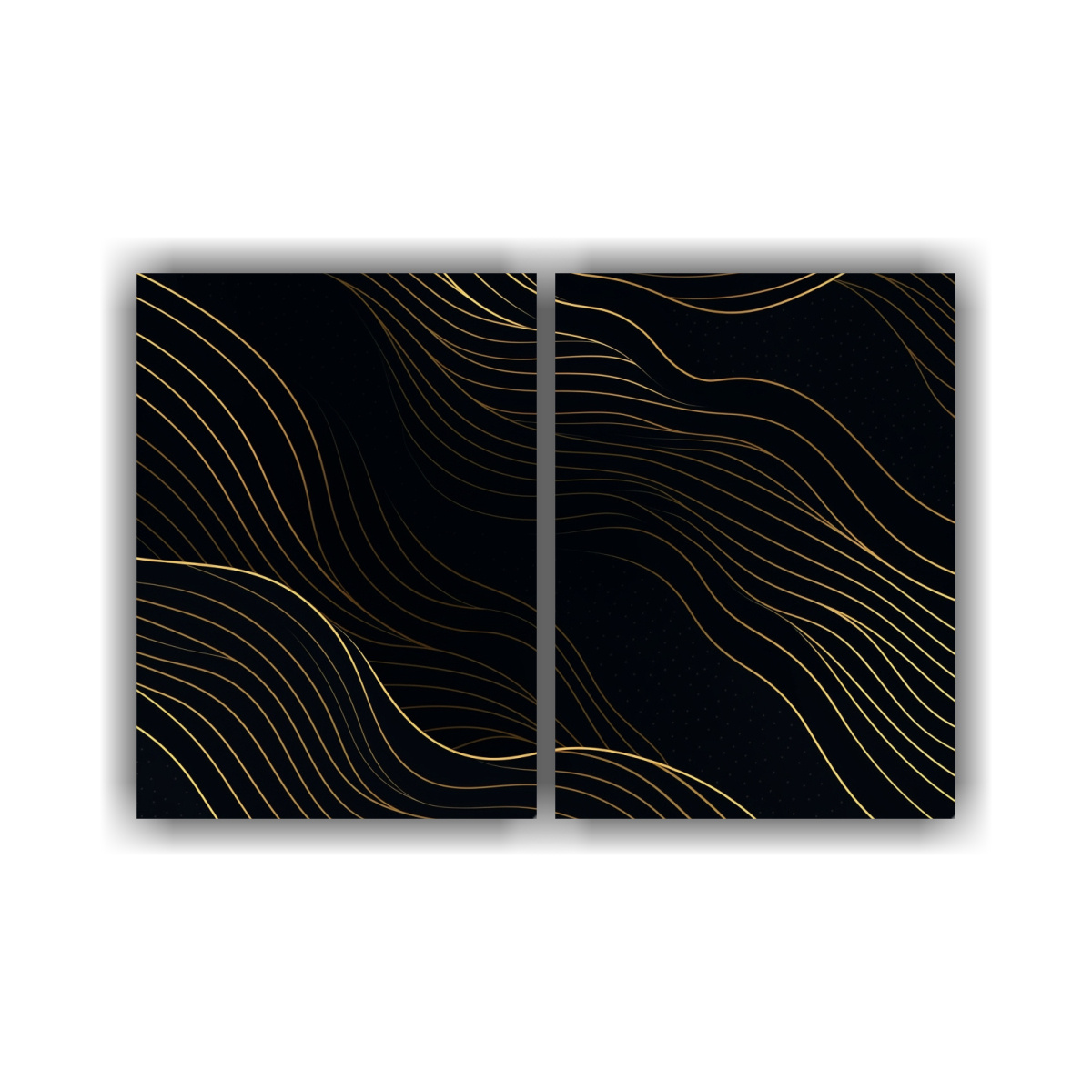 Cuadro Minimalista En Línea Dorada Sobre Fondo Oscuro - DecoCuadros